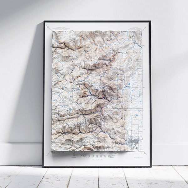 Shaded Relief Map Colorado - Etsy