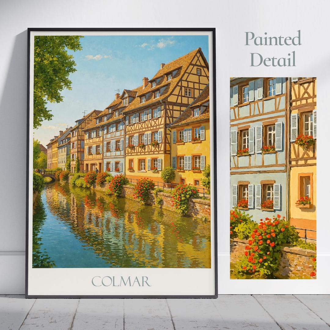 Colmar Travel Print ~ France Travel Poster | Painted Wall Art & Home ...