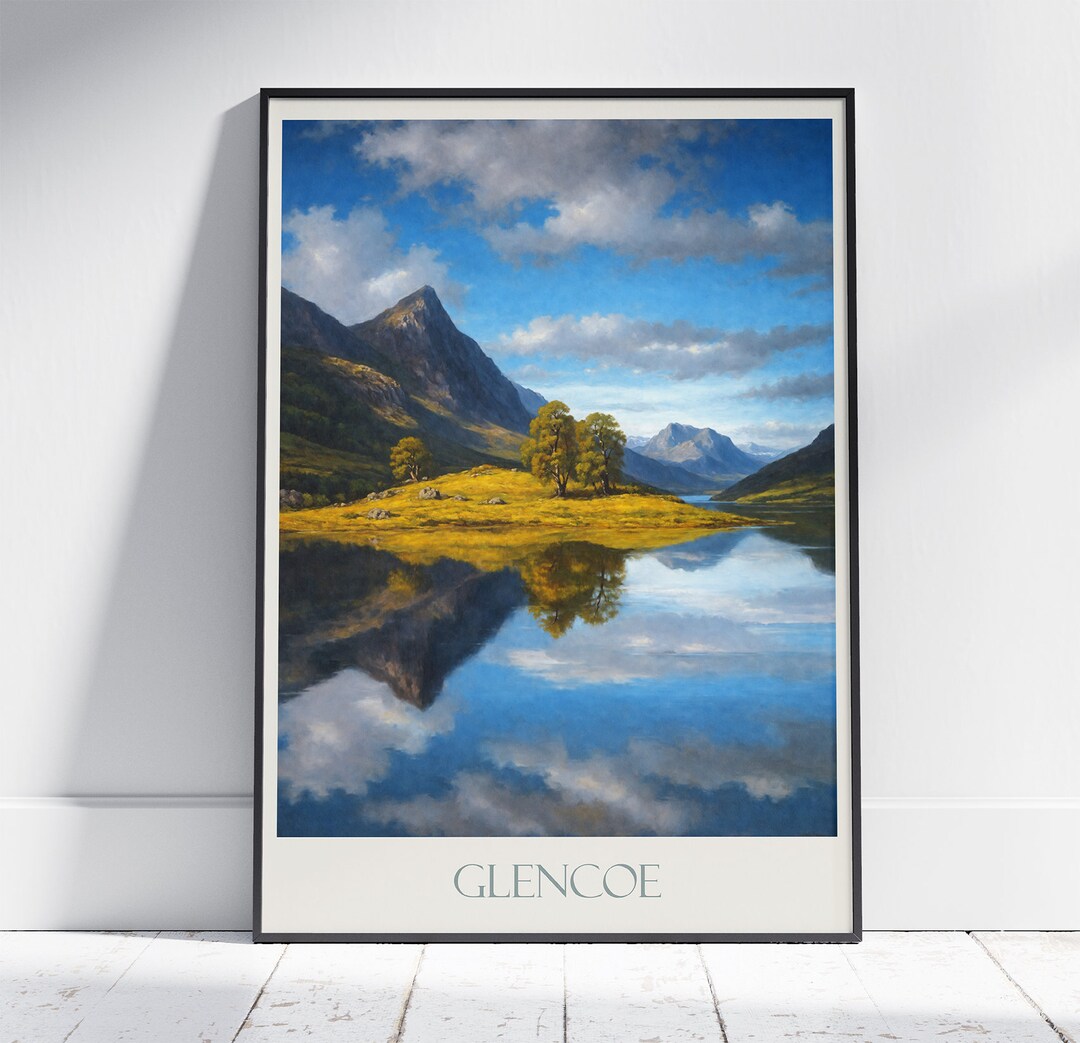 Glencoe Travel Print, Scotland Travel Poster Wall Art Home Decor ...