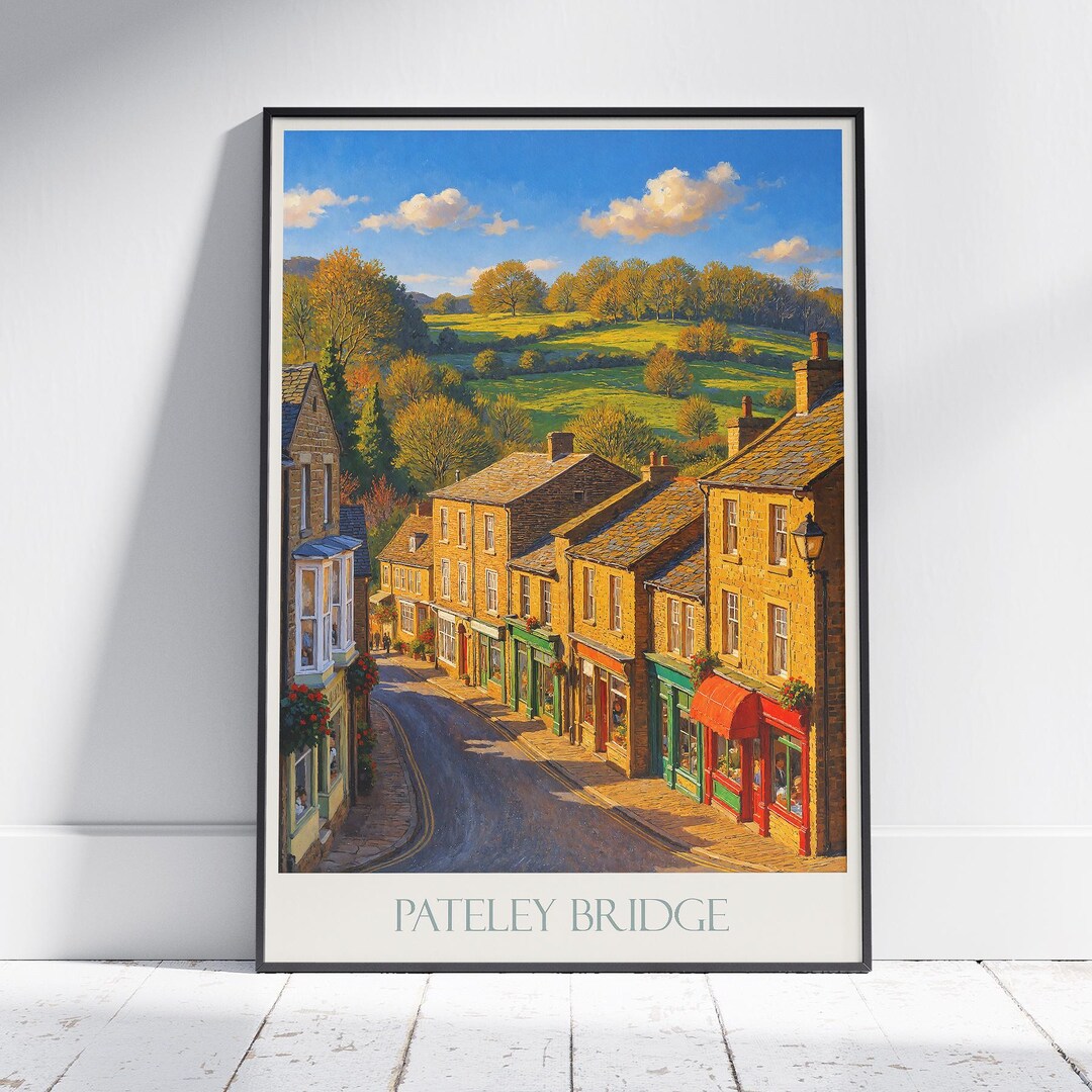Pateley Bridge Travel Poster: Yorkshire Dales Art Print - Etsy UK
