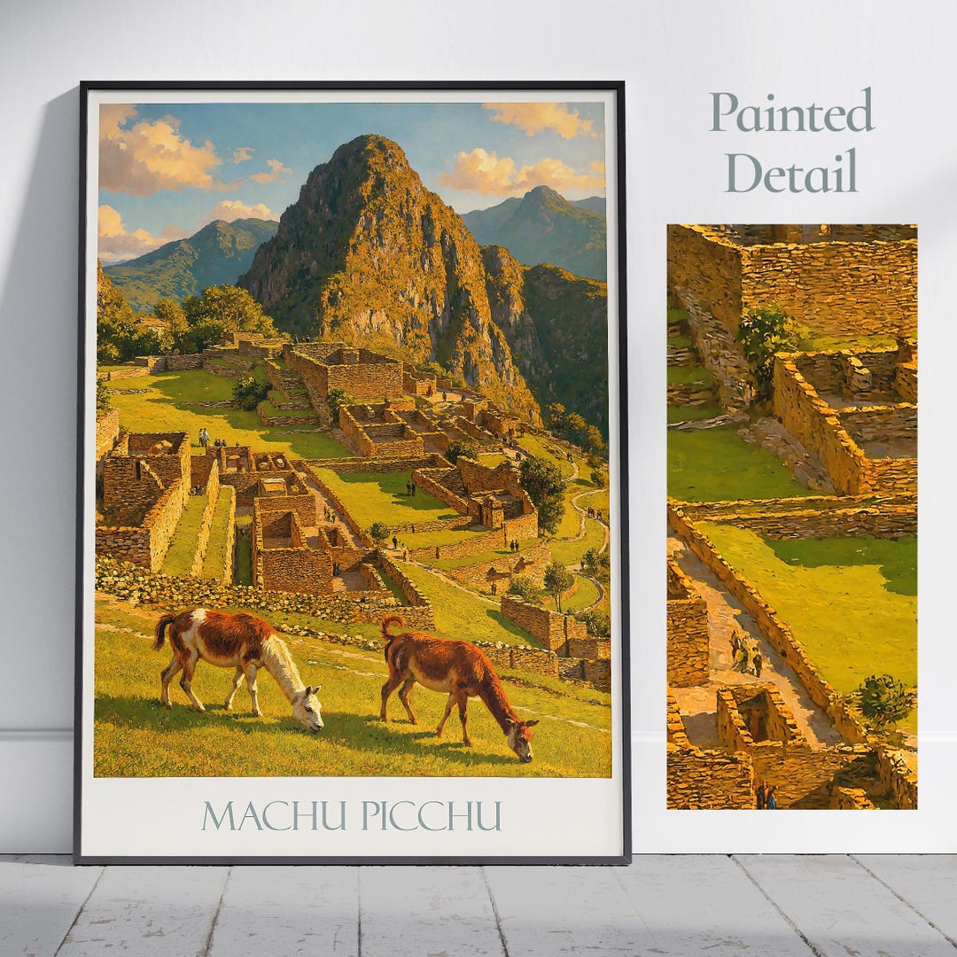 Machu Picchu Travel Poster: Peru Andes Mountains Art Print - Etsy