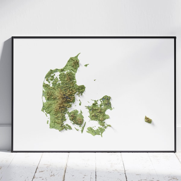 Denmark Map 2d - Etsy