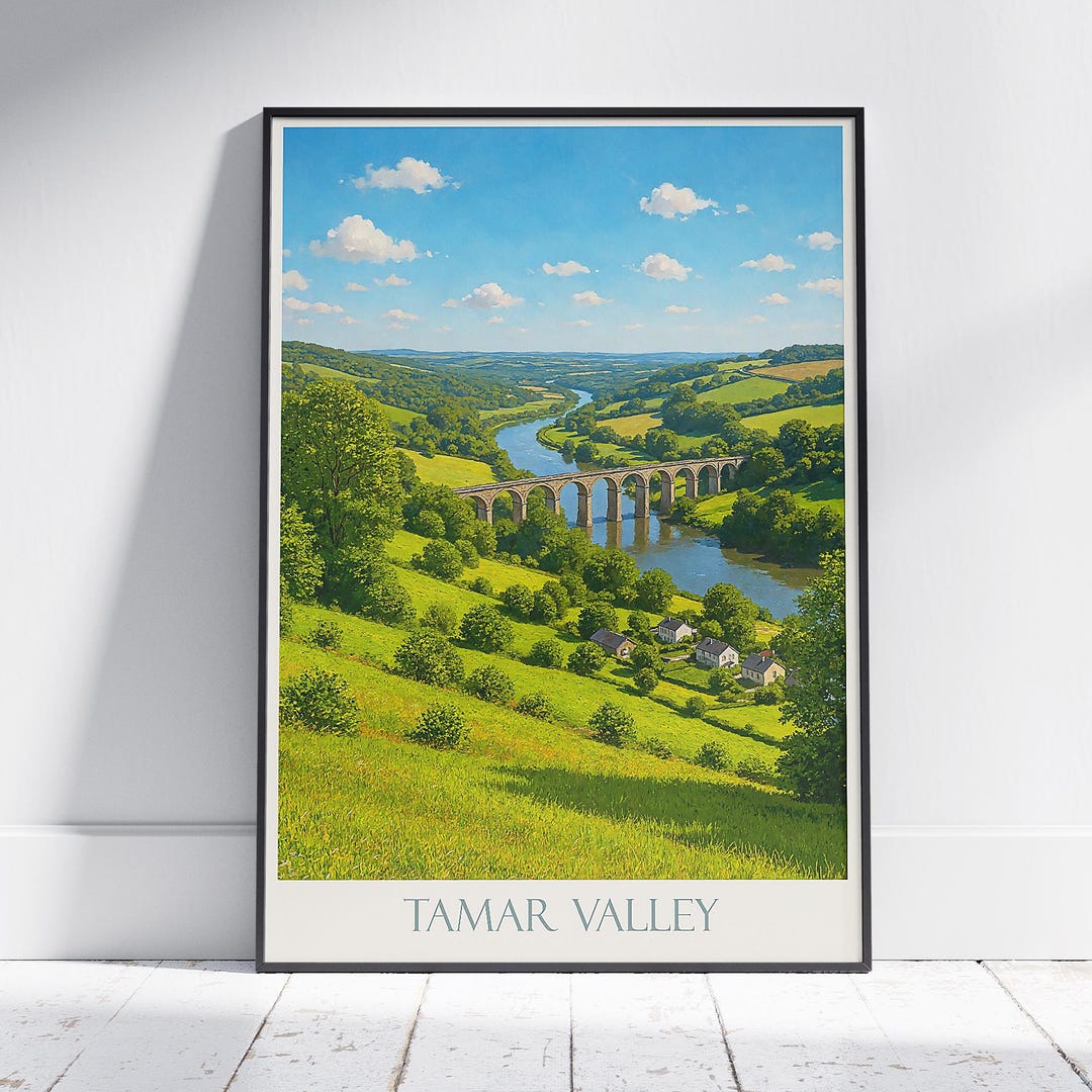 Calstock Viaduct Travel Poster: Cornwall, Devon UK Landscape Art - Etsy