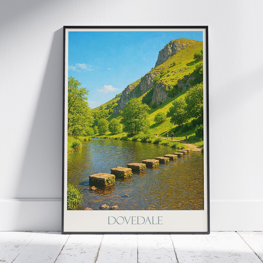 Dovedale Travel Poster: Peak District Art Print, British Countryside - Etsy