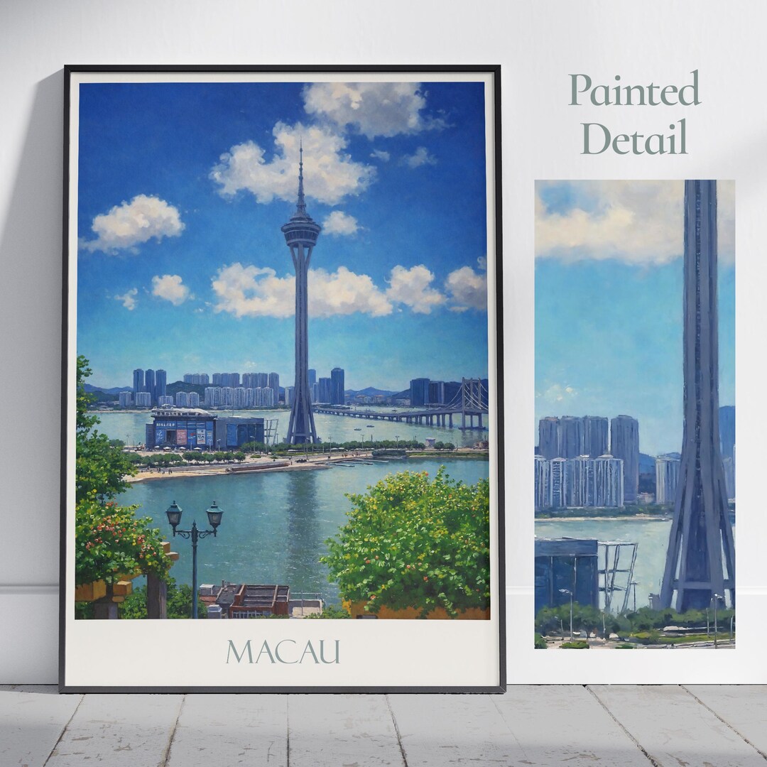 Macau Travel Print ~ China Travel Poster | Painted Wall Art Print ...