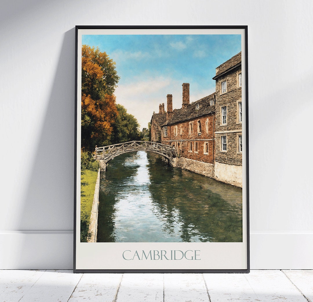 Cambridge Travel Print ~ Travel Poster | Painted Wall Art Print & Home ...