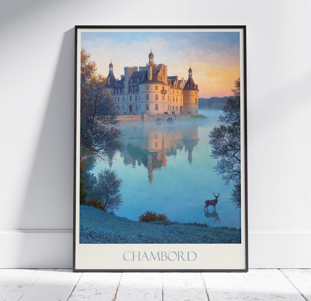 Château De Chambord Print: Loire Valley France Travel Poster - Etsy