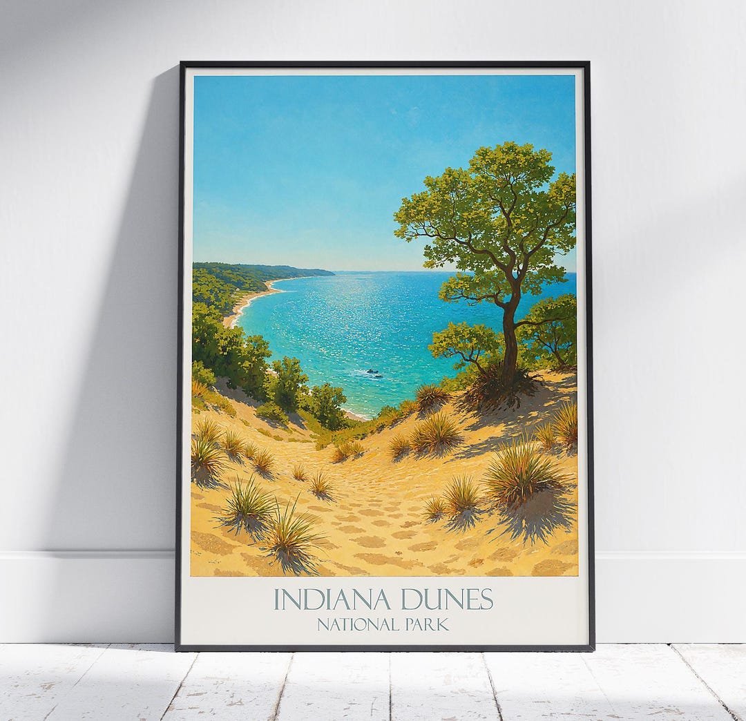 Indiana Dunes National Park Poster: Lake Michigan Travel Print - Etsy