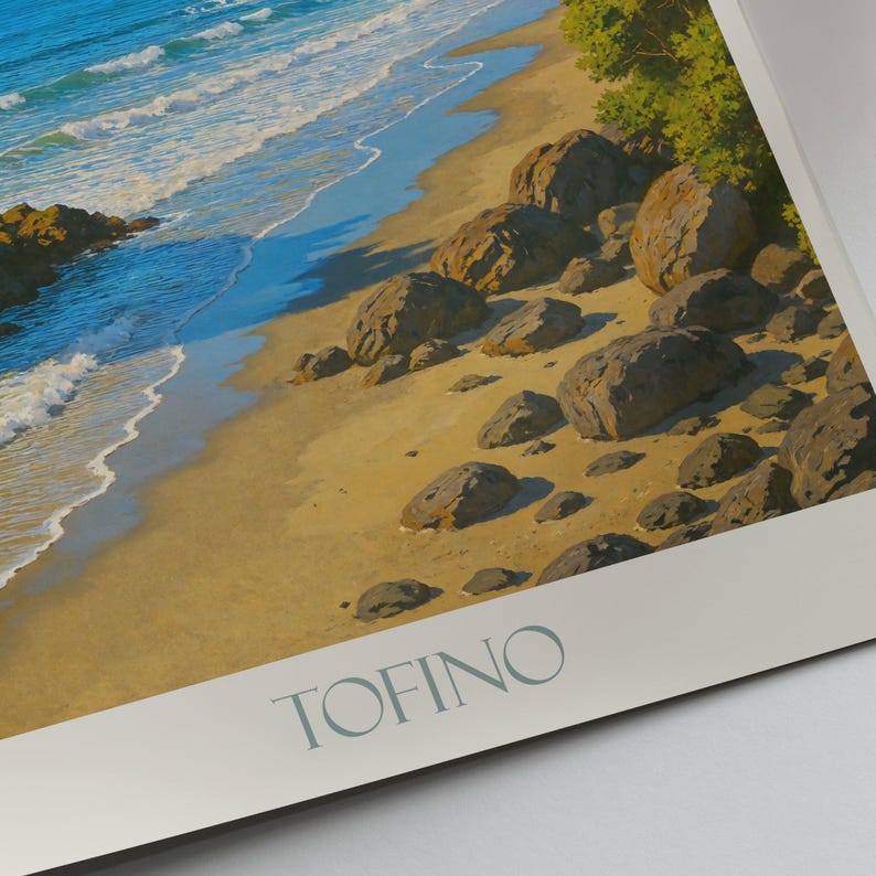 Tofino Canada Travel Poster: Vancouver Island Beach Painted Art Print ...
