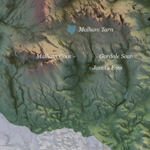 Yorkshire Dales National Park Topographic Map: 2D Shaded Art Print ...