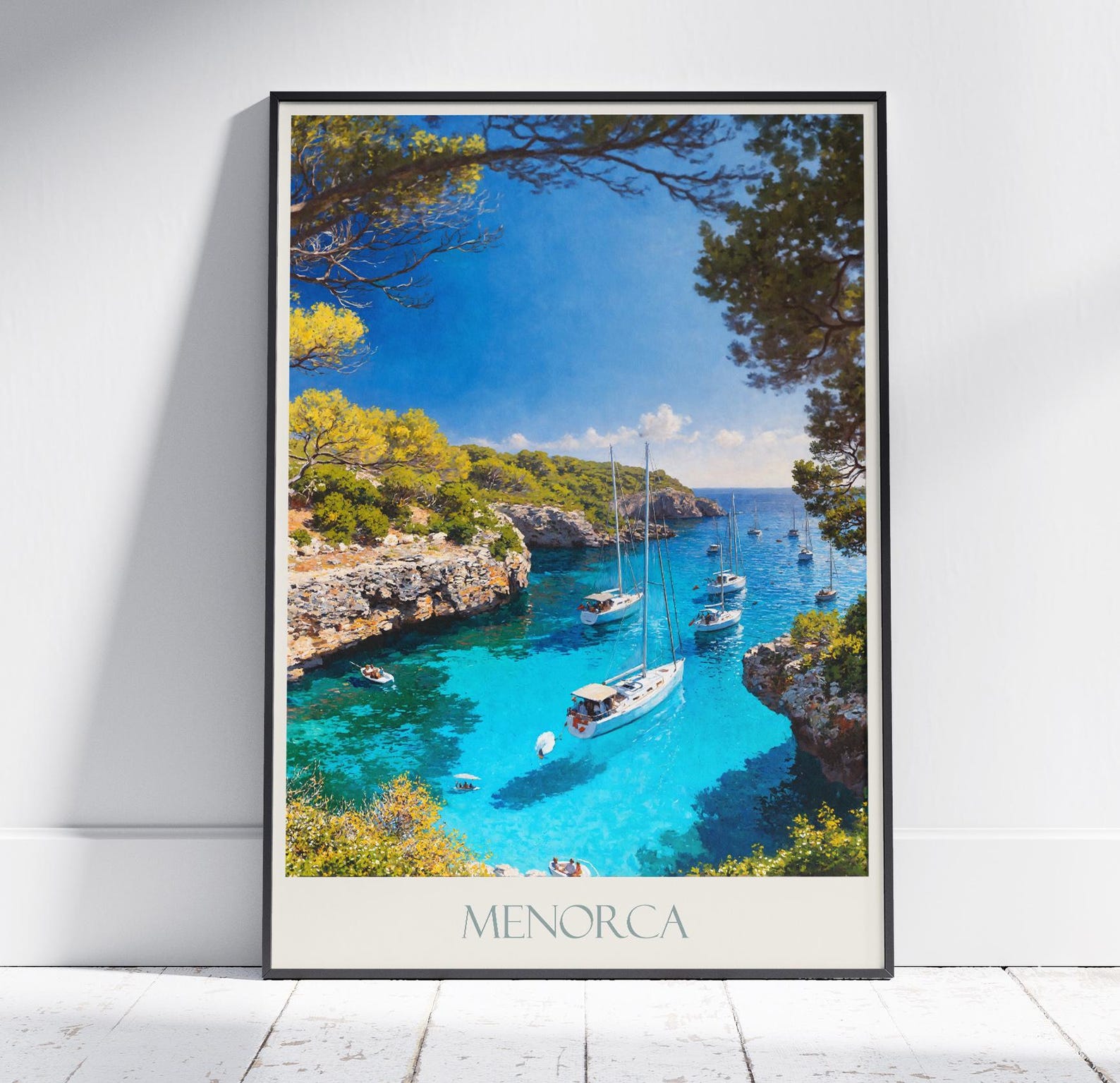 Menorca Travel Poster: Spain Coastal Art Print - Etsy