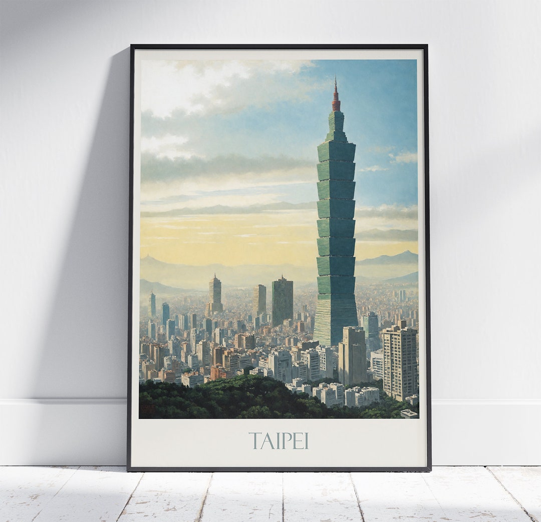 Taipei Travel Print Taiwan Travel Poster Painted Wall Art Print & Home ...