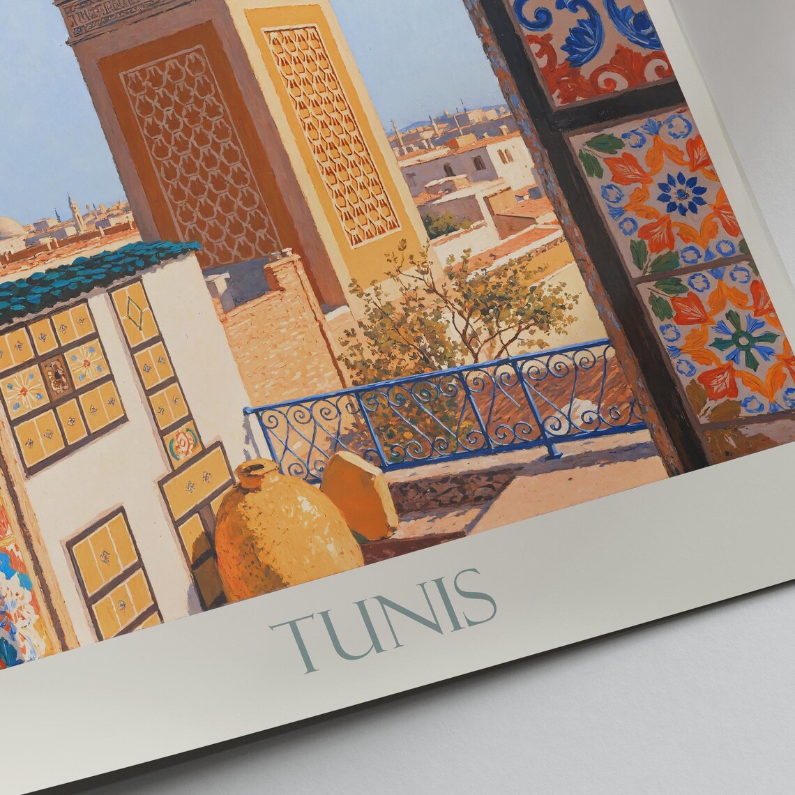 Tunis Travel Poster: Zitouna Mosque, Tunisia Art Print - Etsy