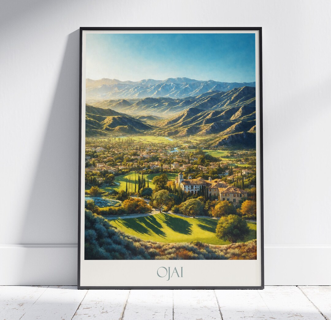 Ojai Travel Print California Travel Poster Painted Wall Art Print ...