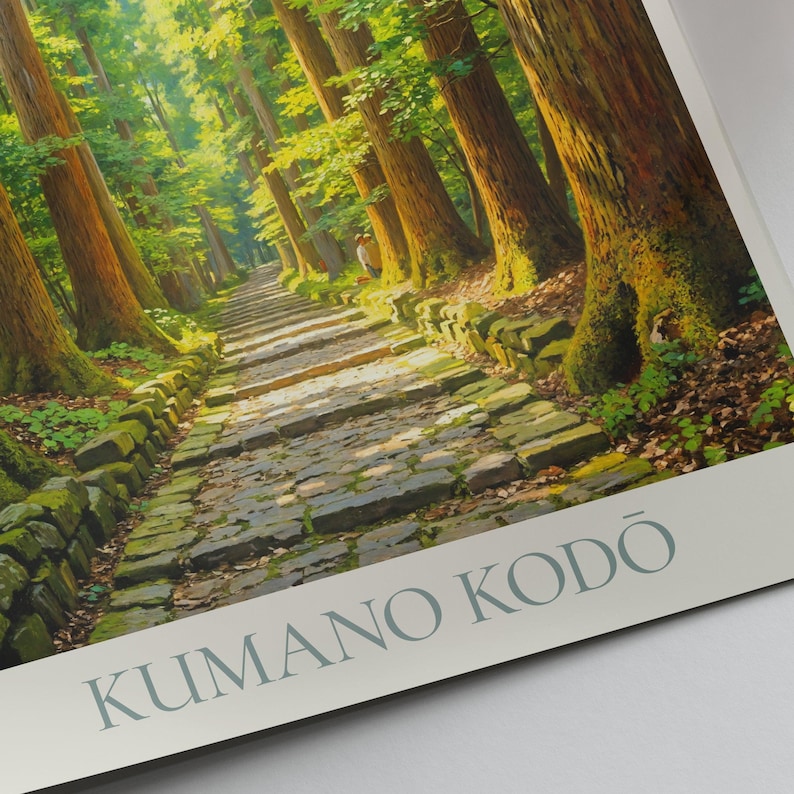Kumano Kodo Japan Travel Poster: Forest Pilgrimage Path Painted Art ...