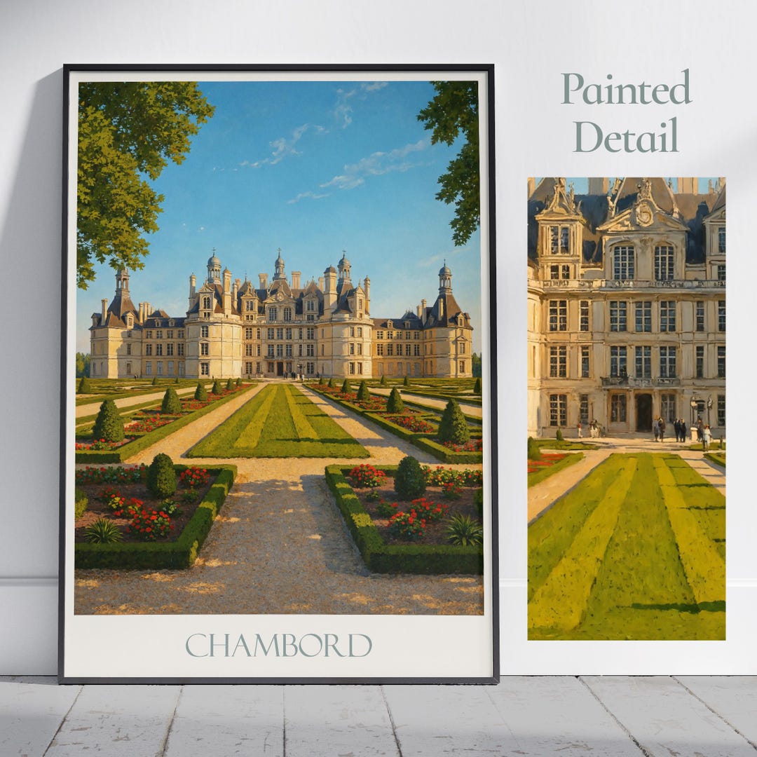 Château De Chambord Print: Loire Valley France Travel Poster - Etsy