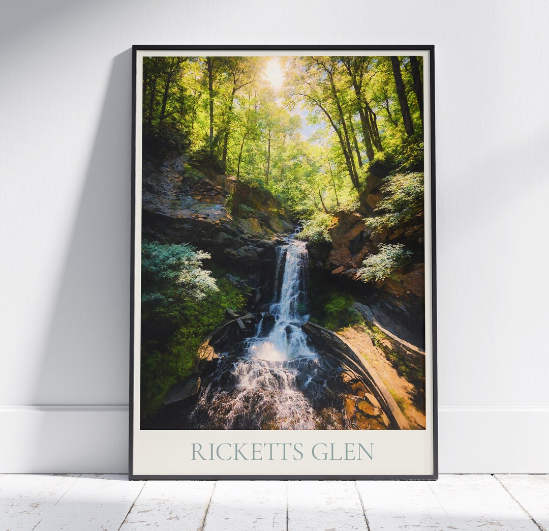 Ricketts Glen State Park Travel Print Pennsylvania Travel Poster Wall ...