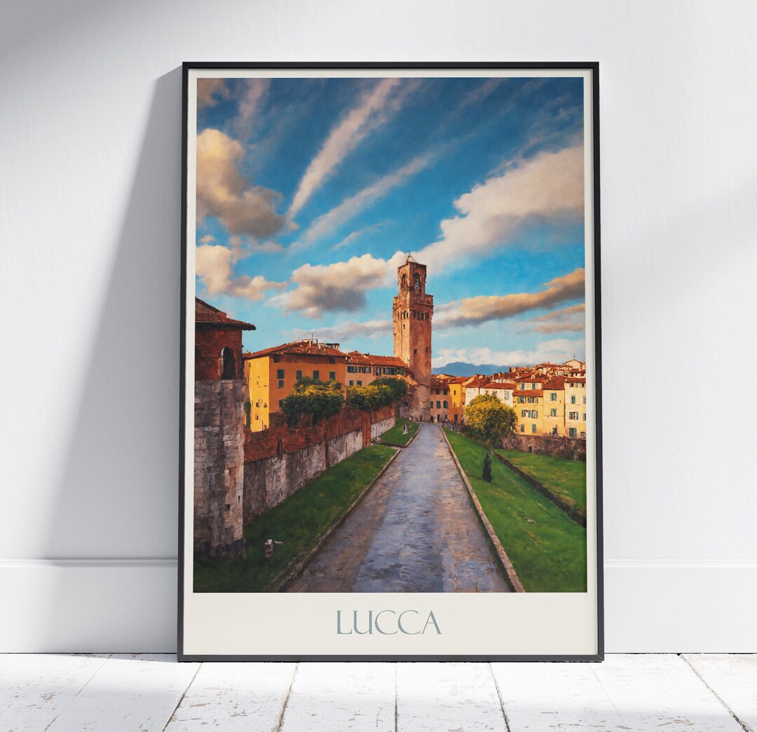 Lucca Travel Print Italy Classic Travel Poster Wall Art Home Decor Gift ...