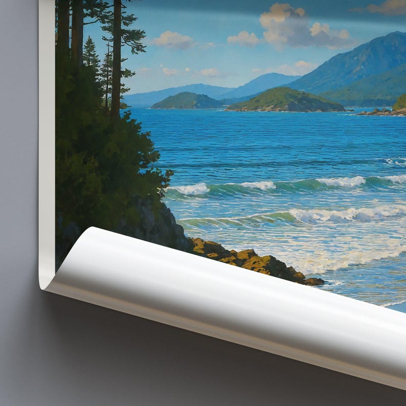 Tofino Canada Travel Poster: Vancouver Island Beach Painted Art Print ...