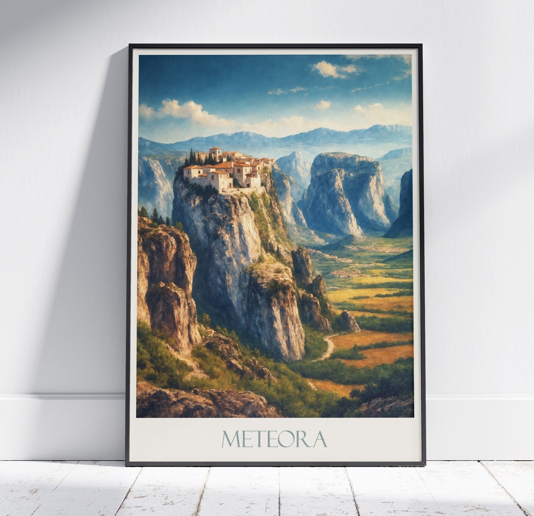 Meteora Travel Print Griechenland Classic Travel Poster Wall Art Home ...