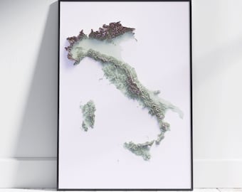 Dolomites italy Topographic Map of 1904 2D Poster Shaded Relief Map ...