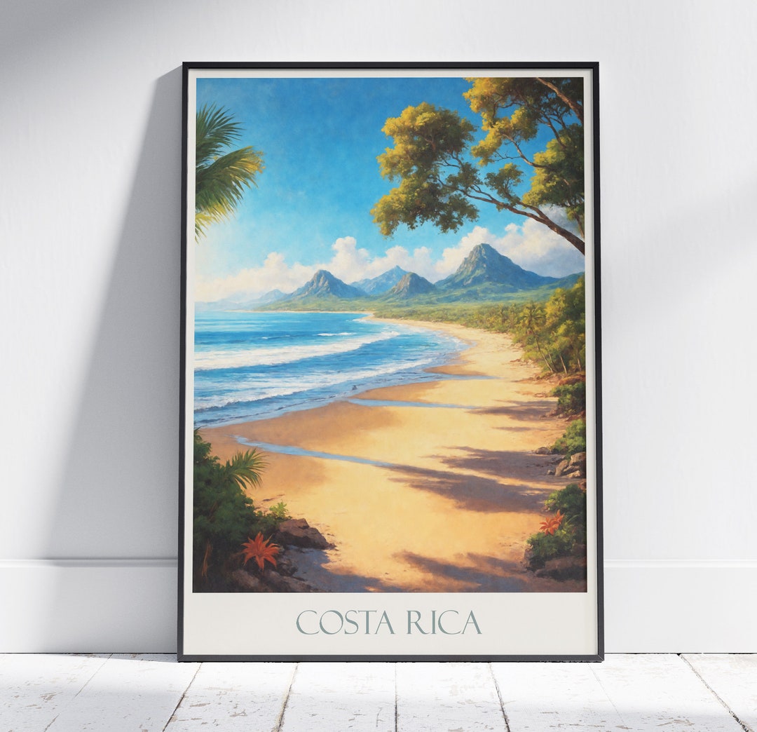 Costa Rica Travel Print Travel Poster Painted Wall Art Print & Home ...