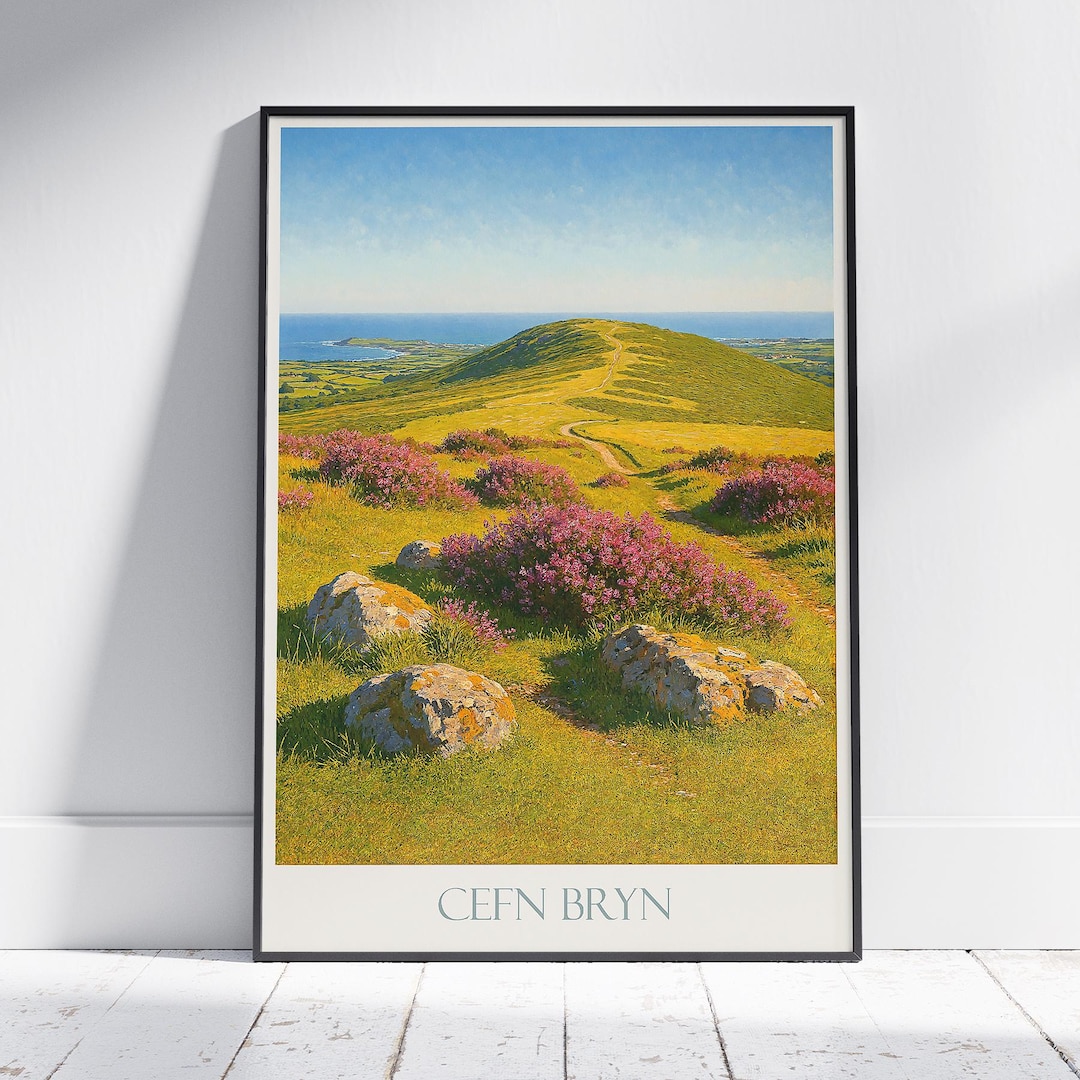 Cefn Bryn Travel Poster: Vintage Gower Wales Landscape Art - Etsy