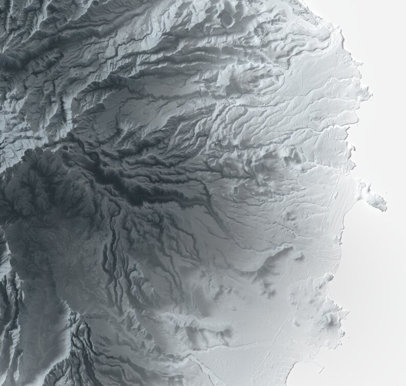 Gran Kanaria Map ~ Flache minimalistische topografische 2D Karte ...