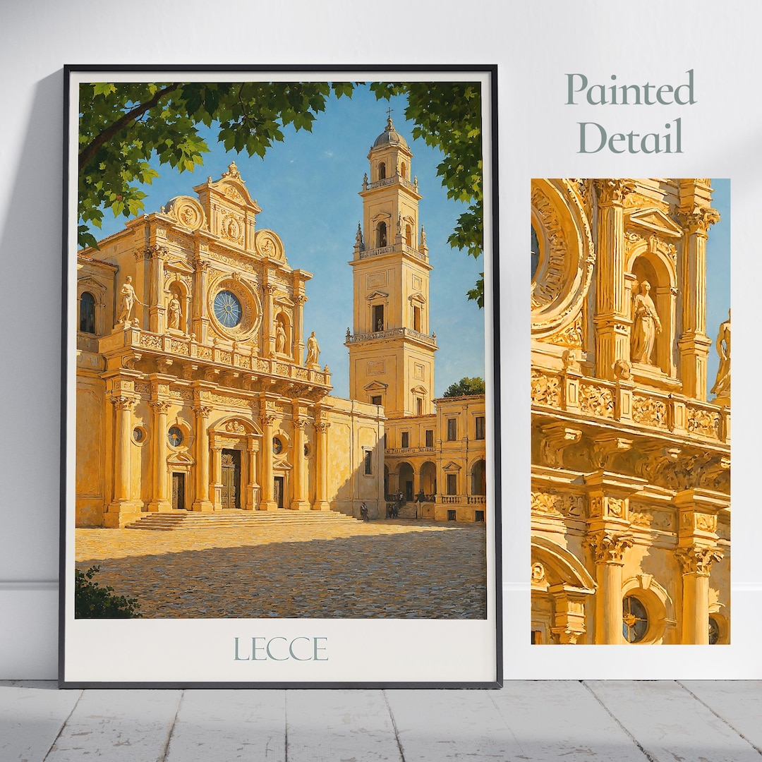 Lecce Italy Travel Poster: Basilica Di Santa Croce Painted Art - Etsy