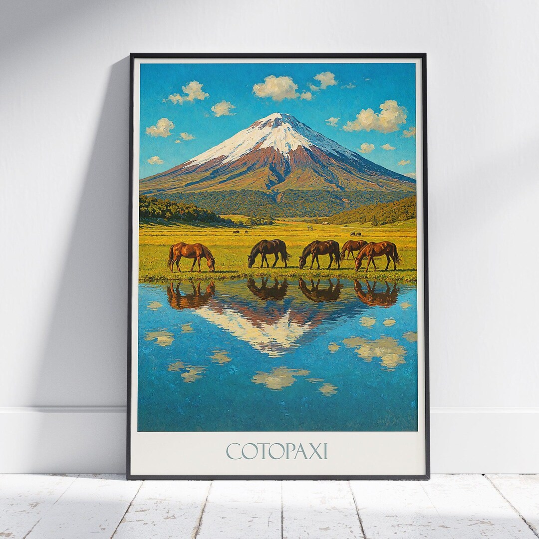 Cotopaxi Volcano Poster: Ecuador Andean Landscape Art Print - Etsy