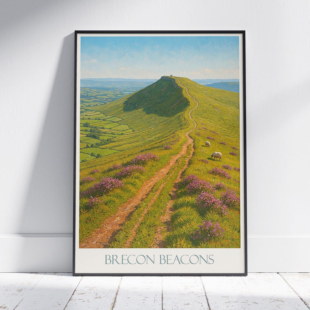 Brecon Beacons Travel Poster: Welsh Landscape Art Print - Etsy UK