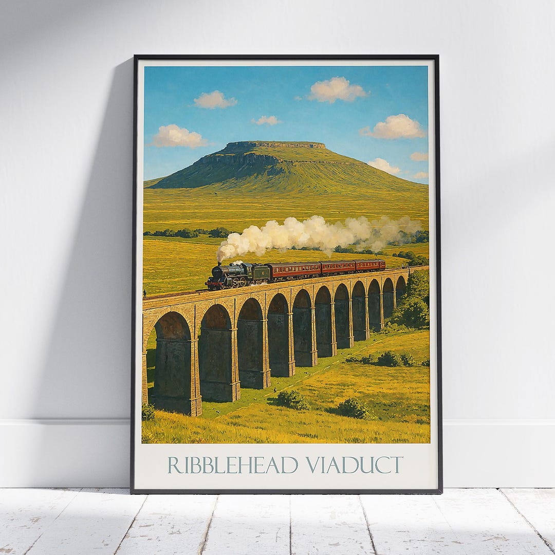 Ribblehead Viaduct Steam Train Poster, Yorkshire Dales Print ...
