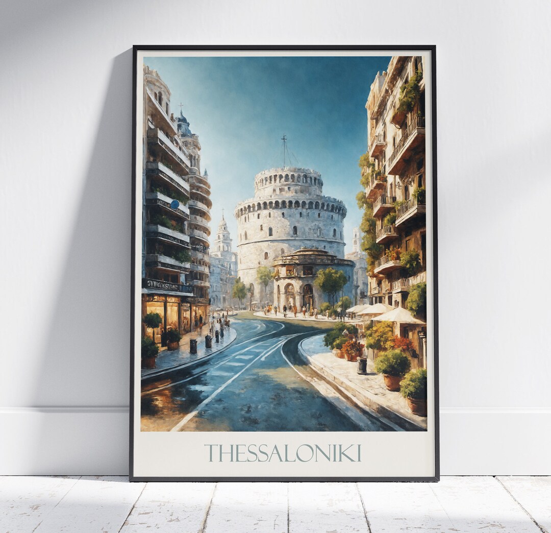 Thessaloniki Travel Print Greece Classic Travel Poster Wall - Etsy