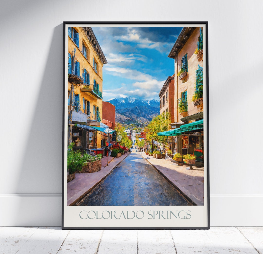 Colorado Springs Travel Print Colorado Travel Poster Wall Art Home ...