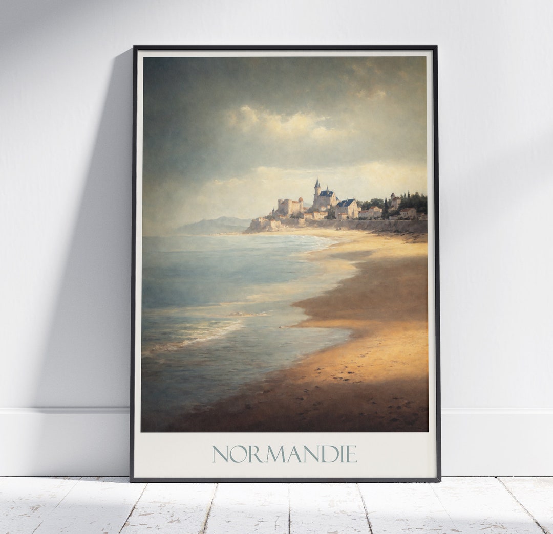 Normandy Travel Print France Classic Travel Poster Wall Art Home Decor ...