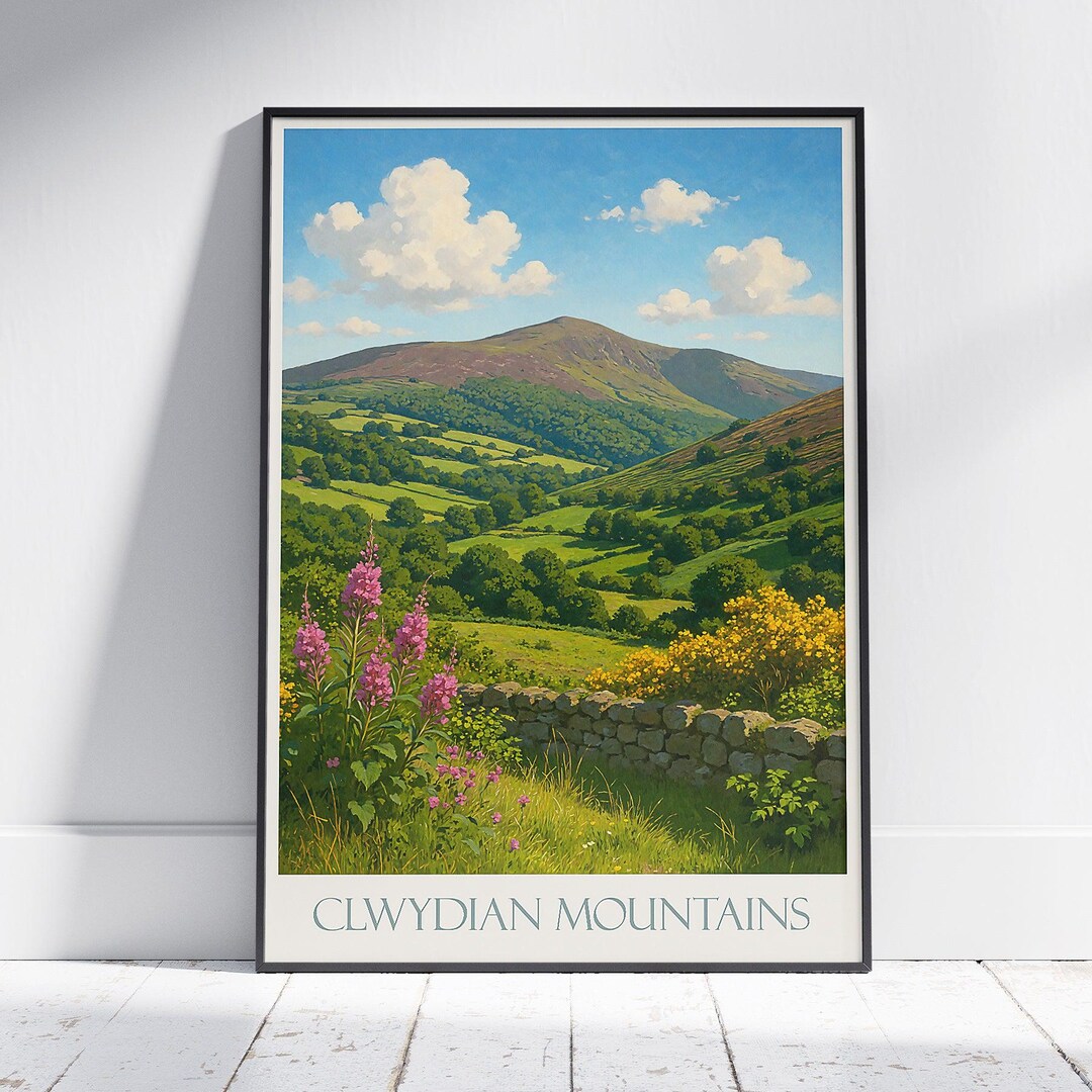 Clwydian Mountains Poster | Wales Landscape Art Print | Welsh Hills ...