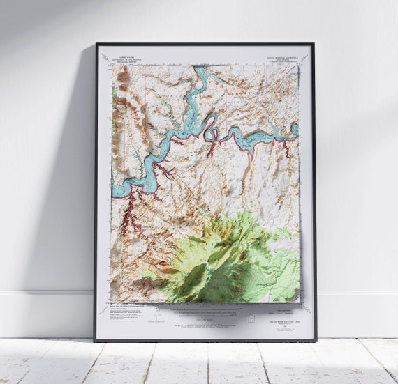 Vintage Map Utah Elevation