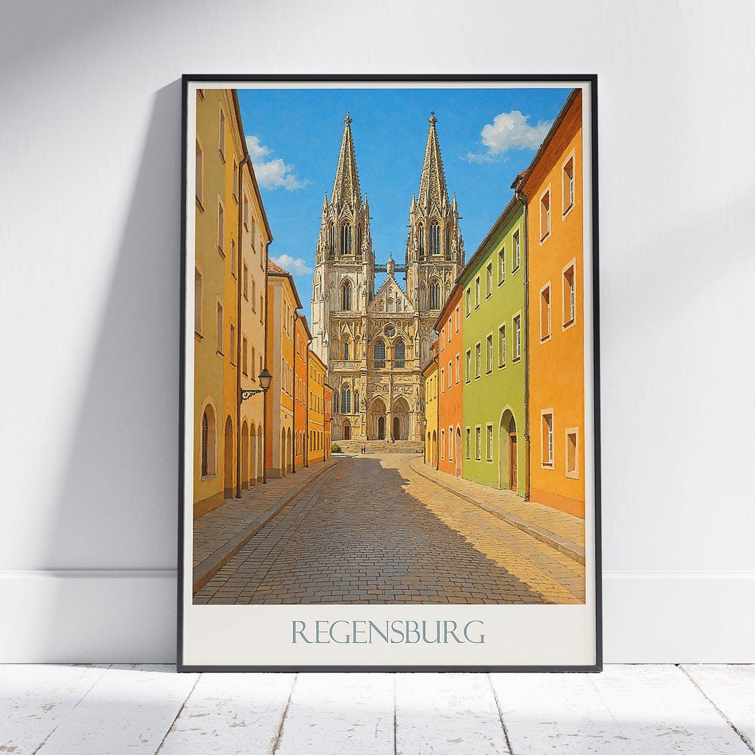 Regensburg Cathedral Poster: Bavarian Germany Cityscape Art Print - Etsy