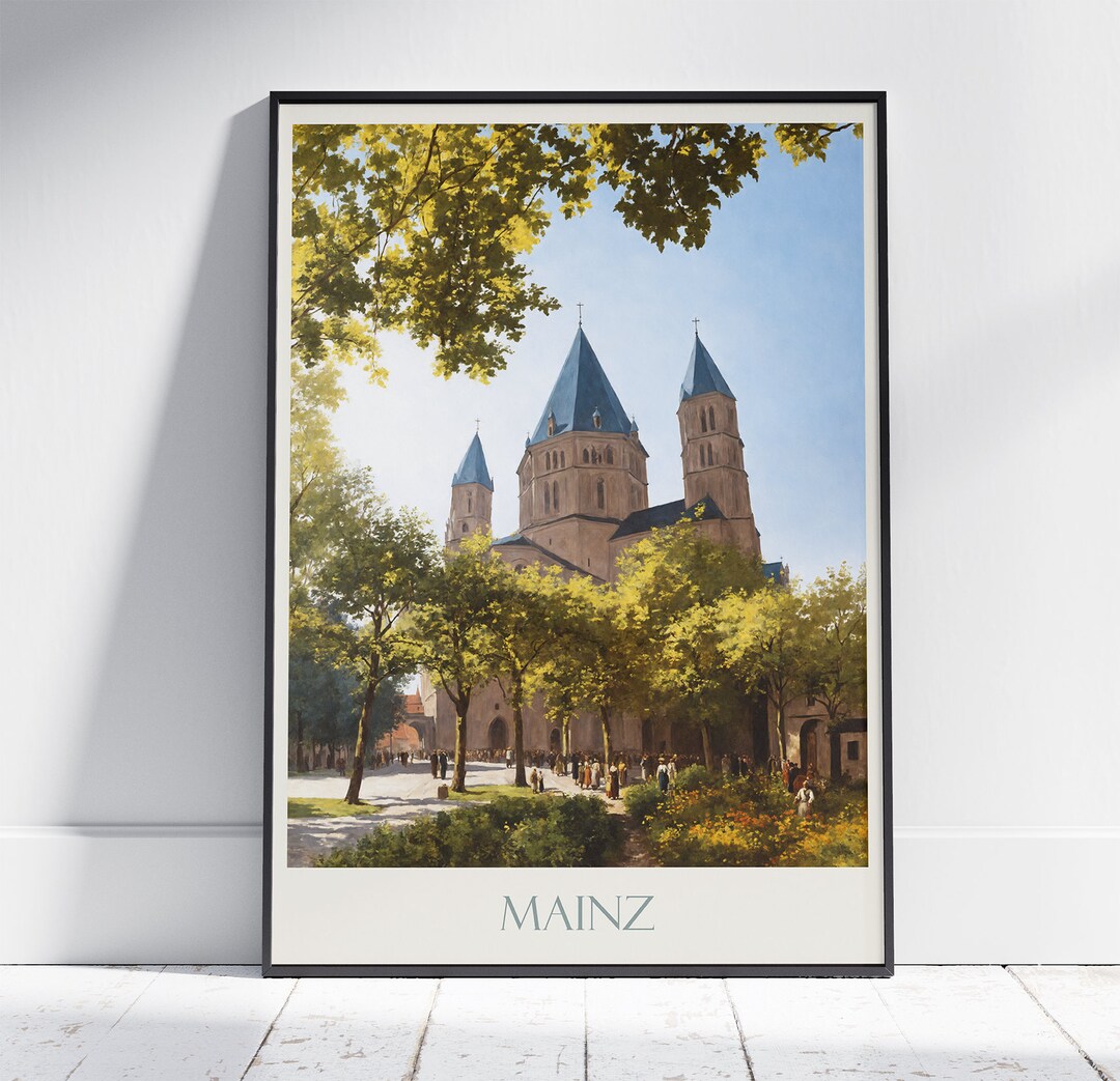 Mainz Travel Print ~ Germany Travel Poster | Painted Wall Art Print ...
