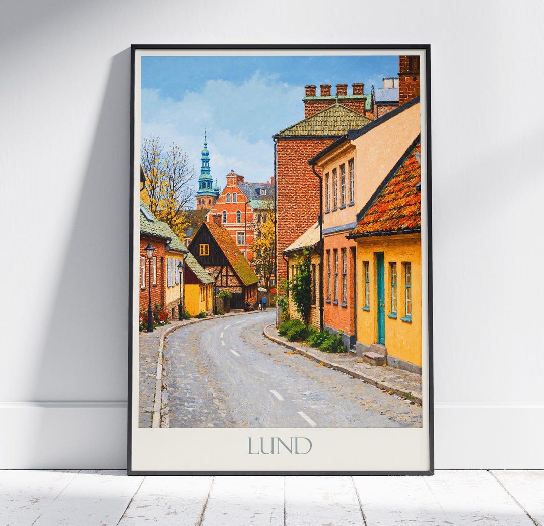 Lund Travel Print ~ Sweden Travel Poster | Painted Wall Art Print ...