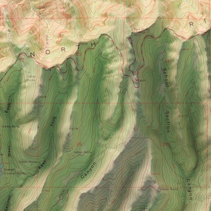 Mesa Verde National Park Map ~ Flat 2D Vintage Relief Print ~ Poster ...