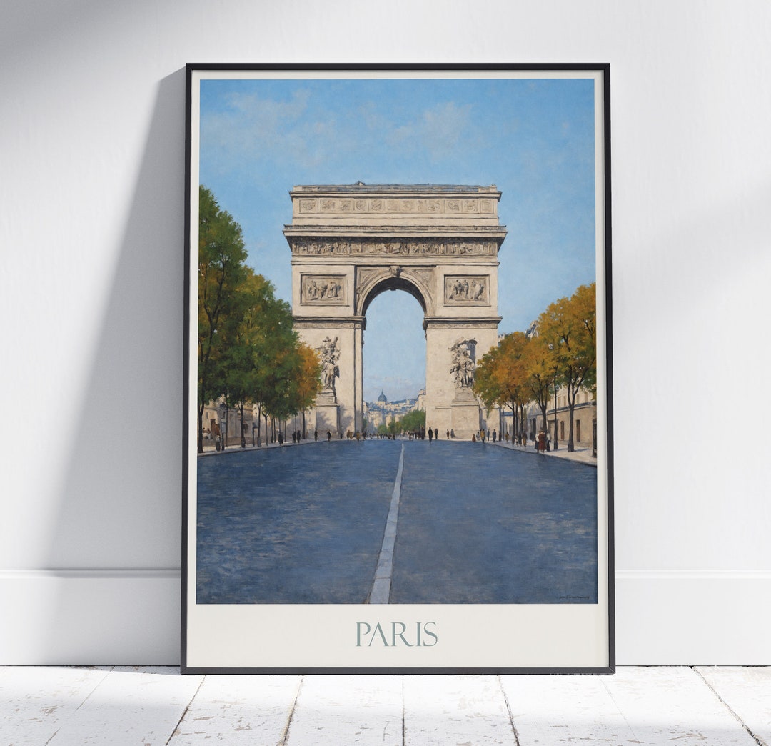 Paris Travel Print, Arc De Triomphe Poster France Travel Wall Art Home ...