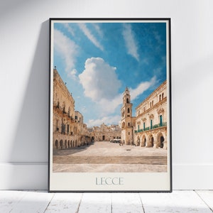 Lecce Travel Print Italy Classic Travel Poster Wall Art Home Decor Gift ...
