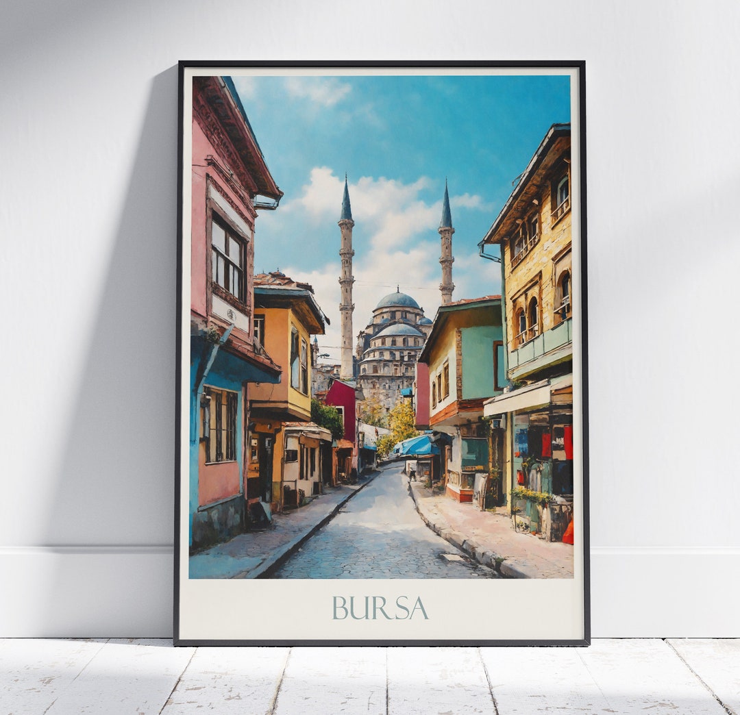 Bursa Travel Print Turkiye Turkey Travel Poster Painted Wall Art & Home ...