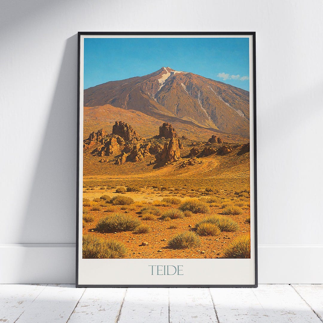 Mount Teide Travel Poster: Vintage Canary Islands Volcano Art Print - Etsy