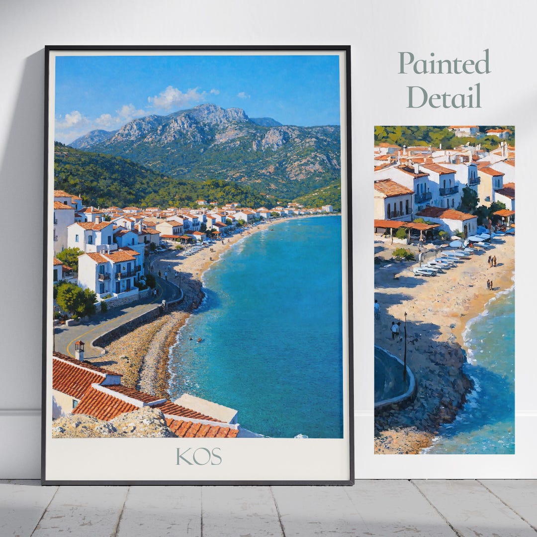 Kos Travel Print ~ Greece Travel Poster | Painted Wall Art & Home Decor ...