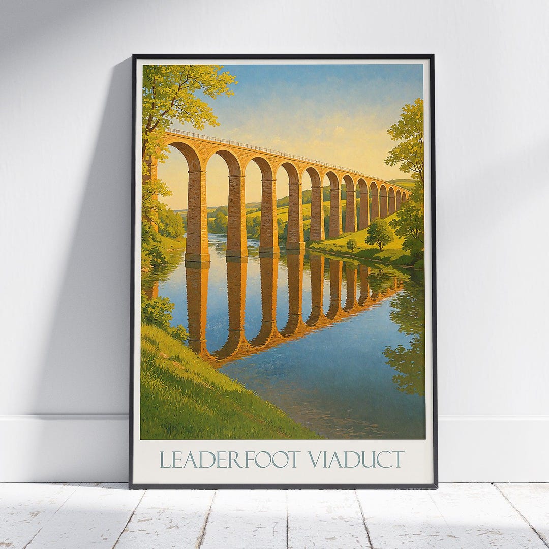 Leaderfoot Viaduct Scotland Poster: Vintage Scottish Borders Travel ...