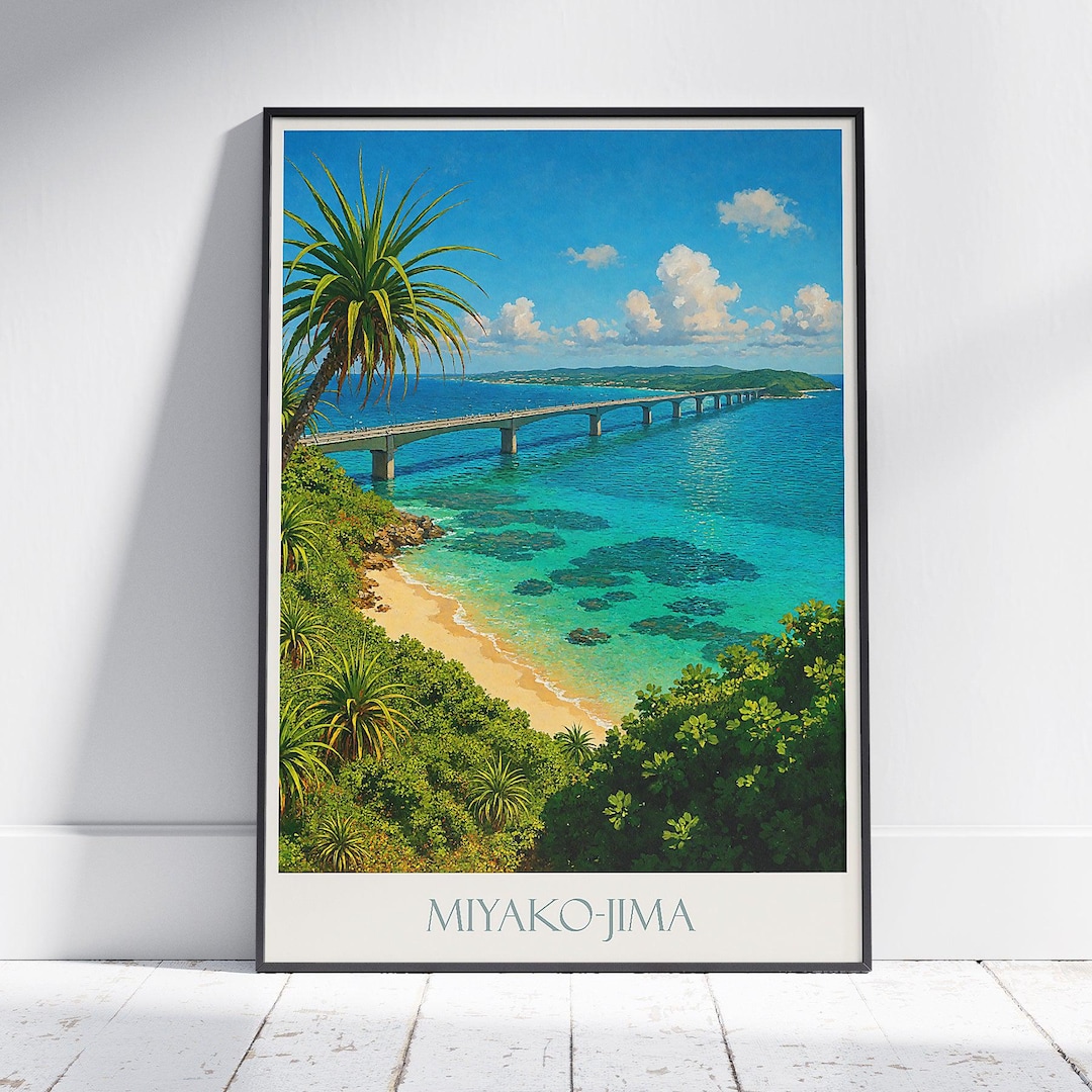 Miyakojima Travel Poster | Japan Island Beach Print | Vintage Okinawa ...