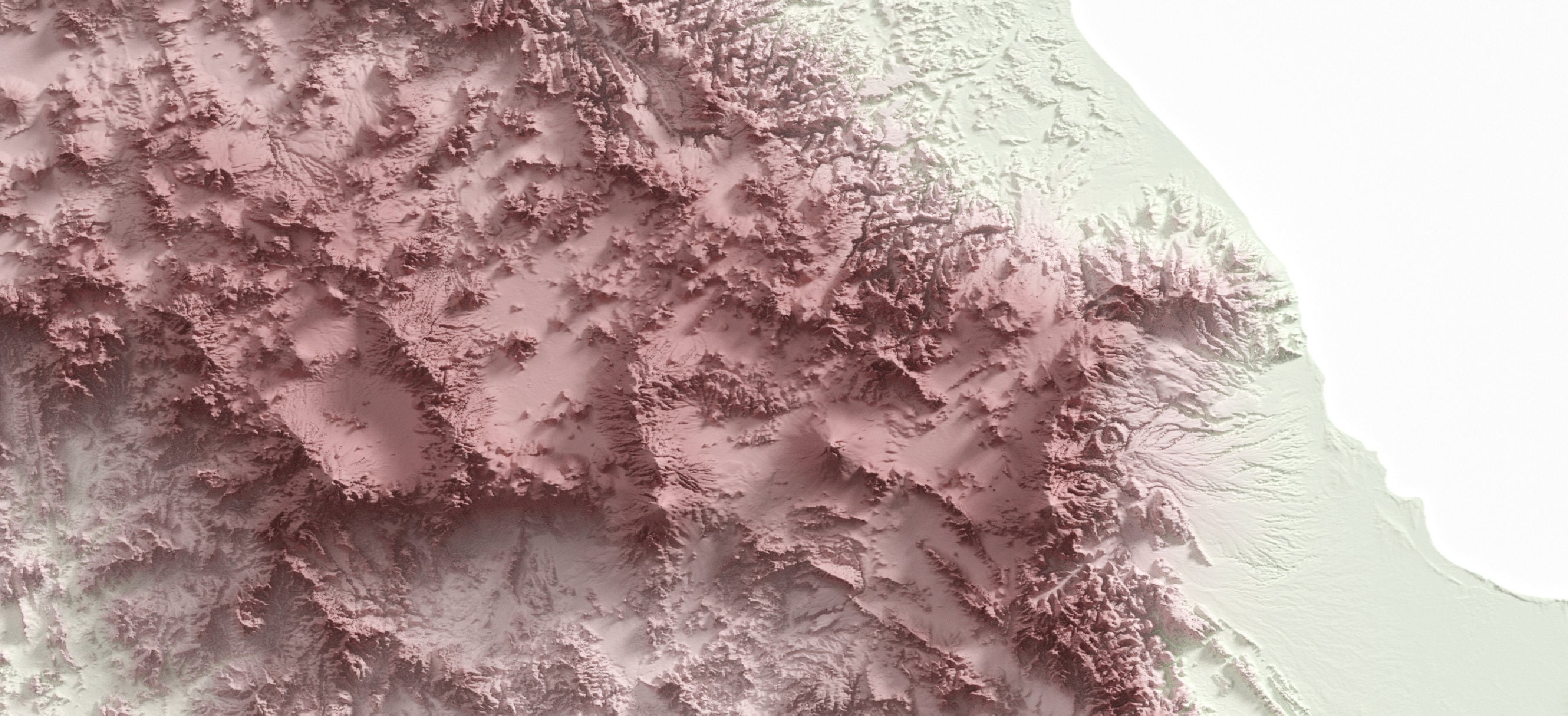 Mexico Map 2D Minimalist Topographic Relief Print Shaded - Etsy