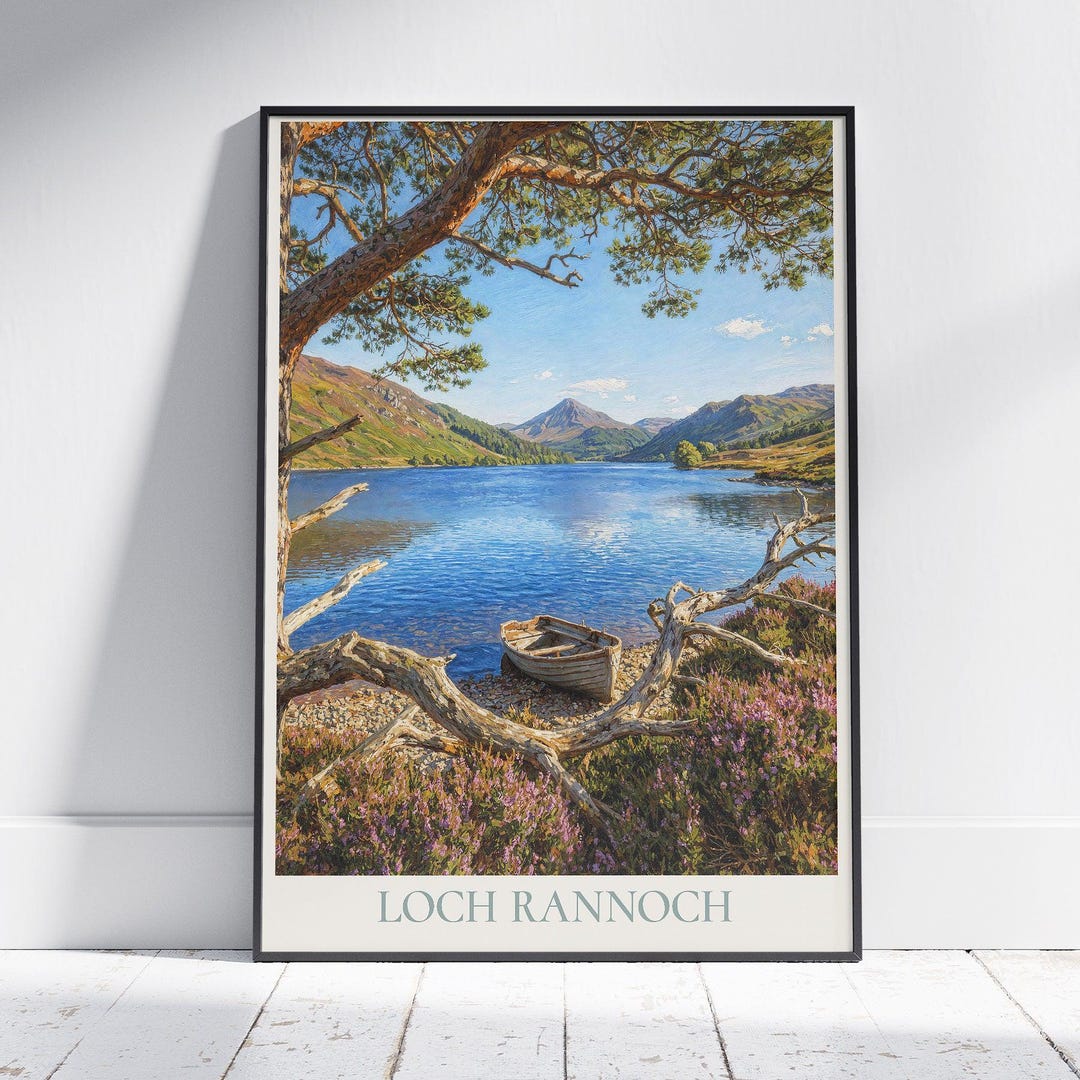 Loch Rannoch Scotland Travel Poster: Schiehallion Mountain and Lake ...